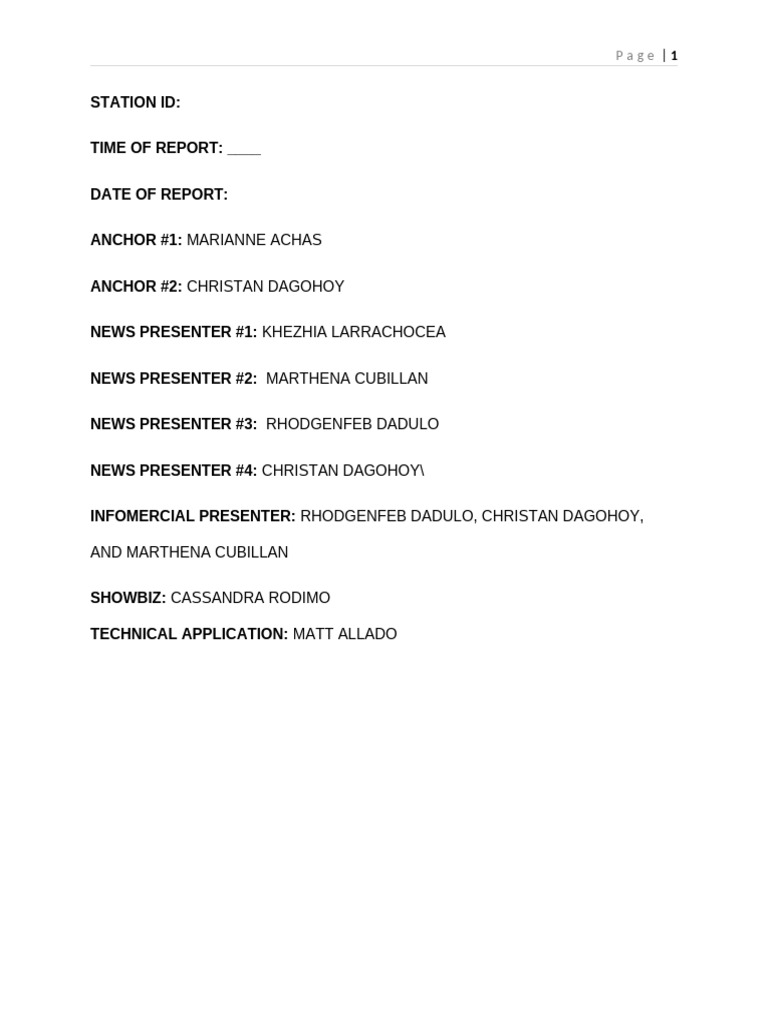 Radio Script Template RSPC - 034644 | PDF