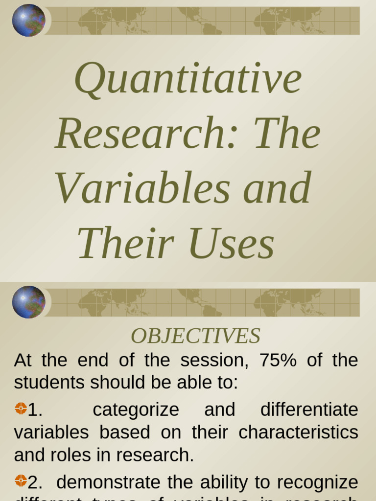 Types of Variables | PDF