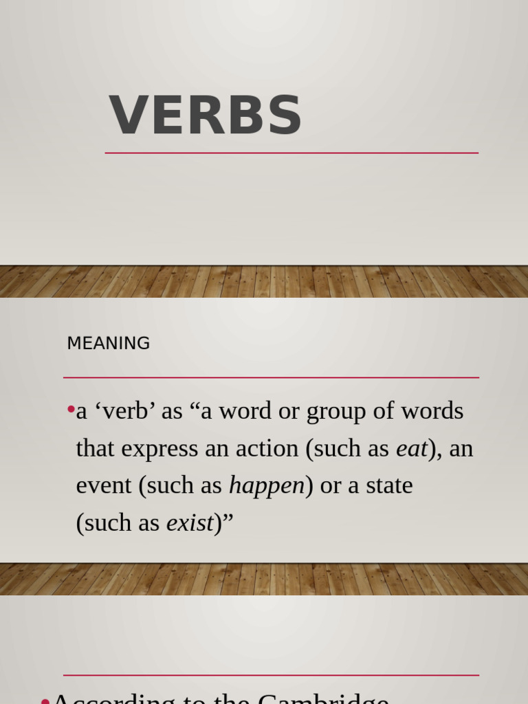 Verbs | PDF | Verb | Subject (Grammar)