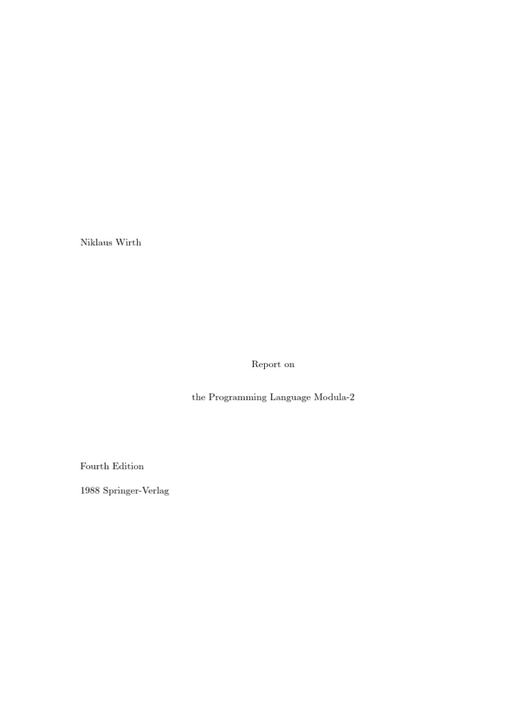Report On The Modula-2 Programming Language - Niklaus Wirth | PDF
