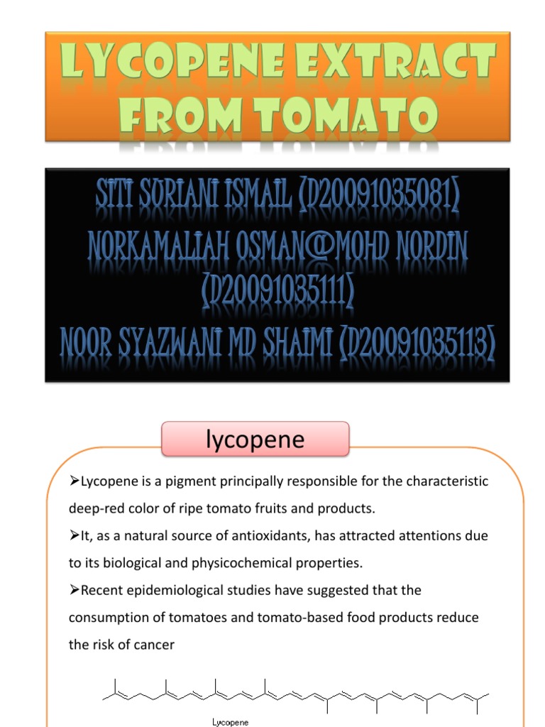 Lycopene Extraction | PDF | High Performance Liquid Chromatography ...