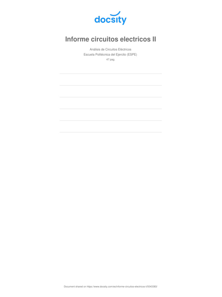 Docsity Informe Circuitos Electricos II | PDF