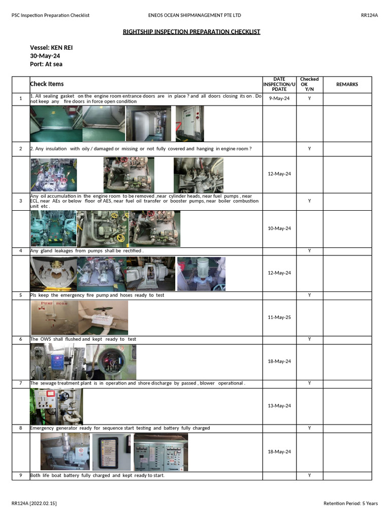 Right Ship Inspection Check List - DAILY-2 | PDF