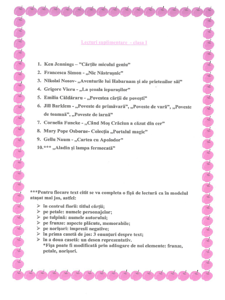 Lecturi Suplimentare - Clasa I PDF | PDF
