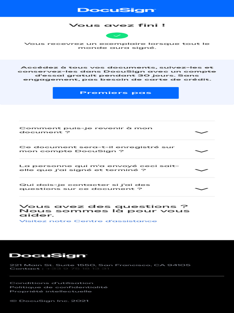 Signature Électronique Préparez, Signez, Exécutez, Gérez DocuSign | PDF