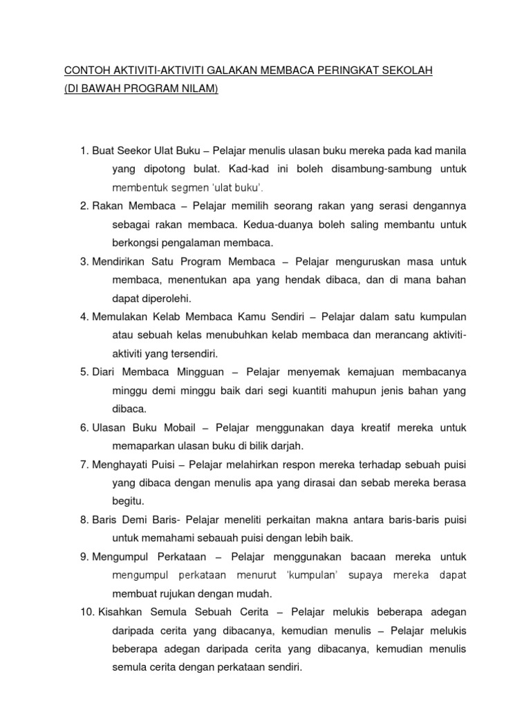 Contoh Aktiviti Nilam | PDF