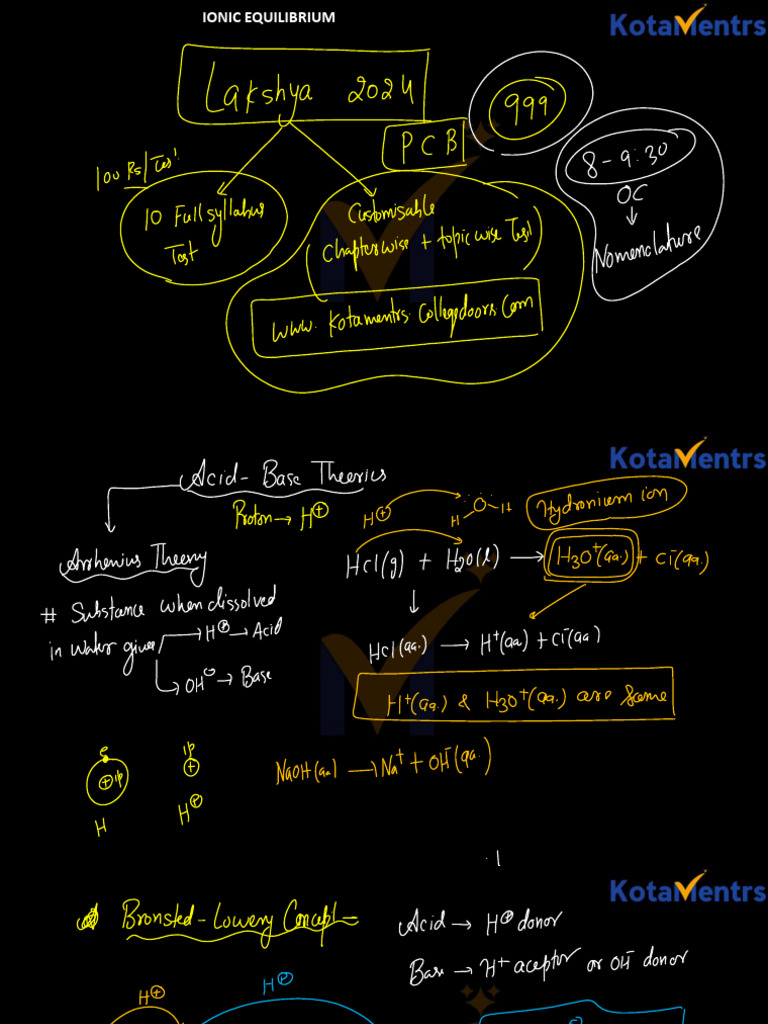 Ionic Equilibrium Full NEET DRC | PDF