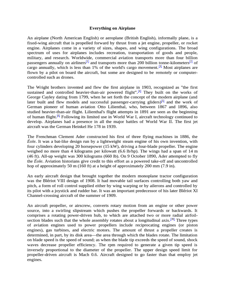 Everything On Airplane | PDF