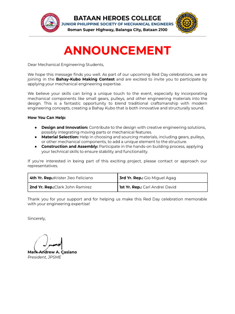 ANNOUNCEMENT | PDF