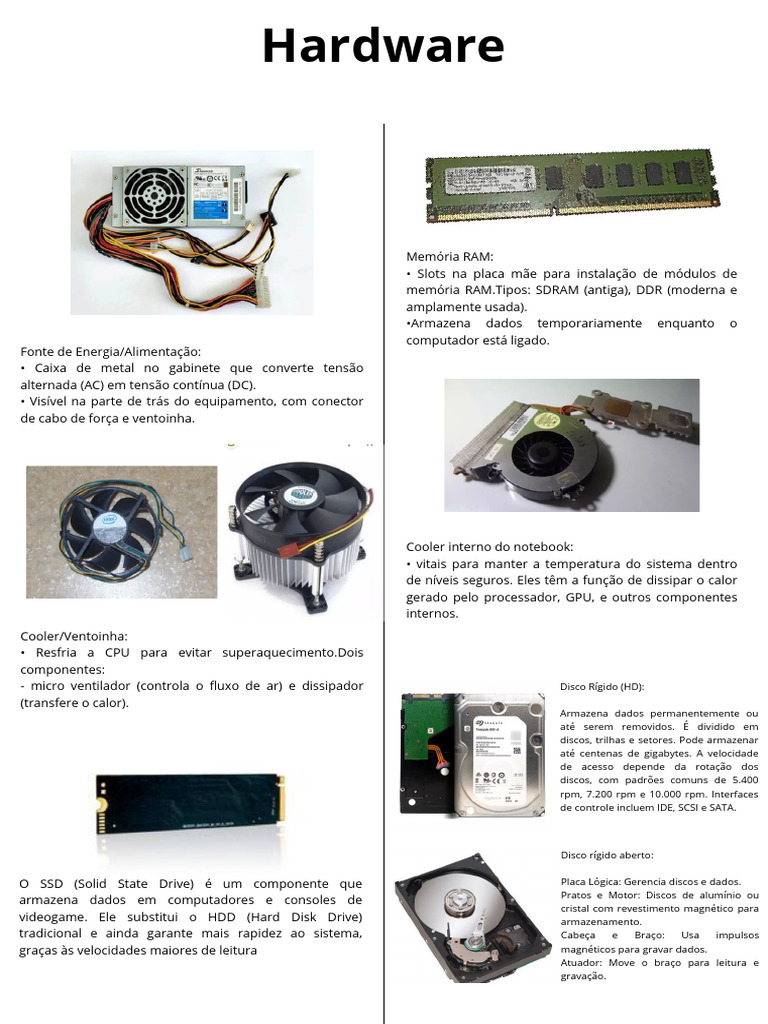 Componentes Essenciais de Hardware de PC | PDF | Drive de disco rígido ...