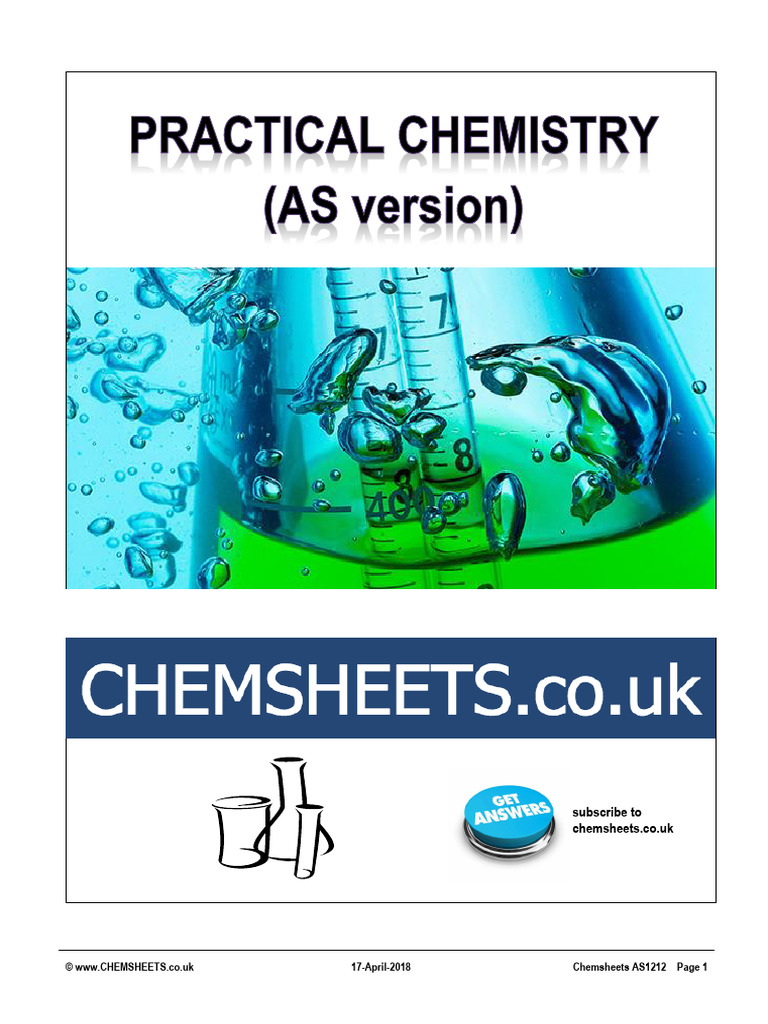 Chemsheets AS 1212 Practical Guide AS | PDF
