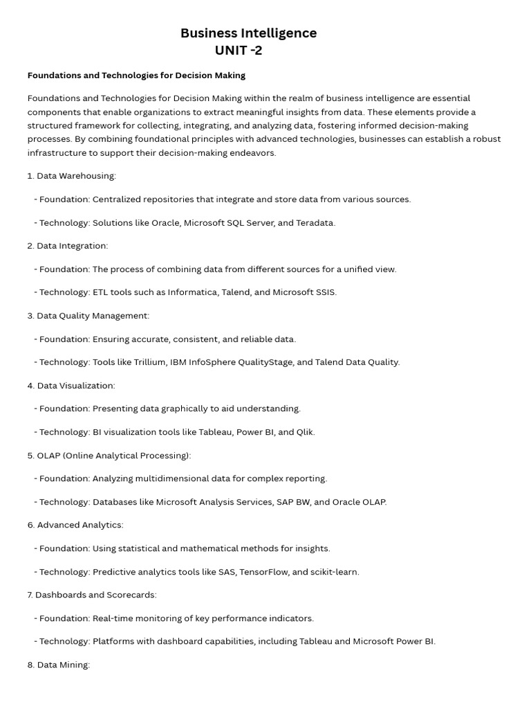BI Unit 2 | PDF