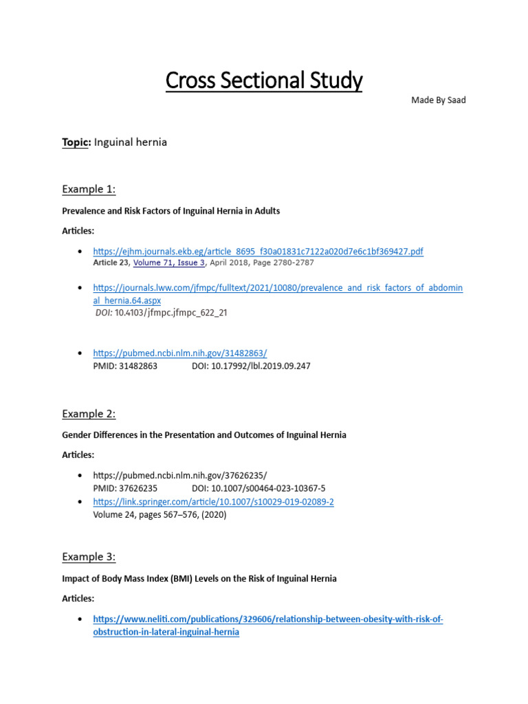 Cross Sectional Study Saad | PDF