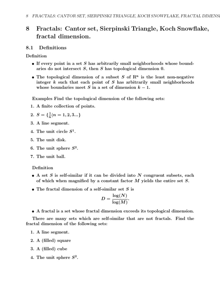 Fractals: Cantor Set, Sierpinski Triangle, Koch Snowflake, Fractal ...