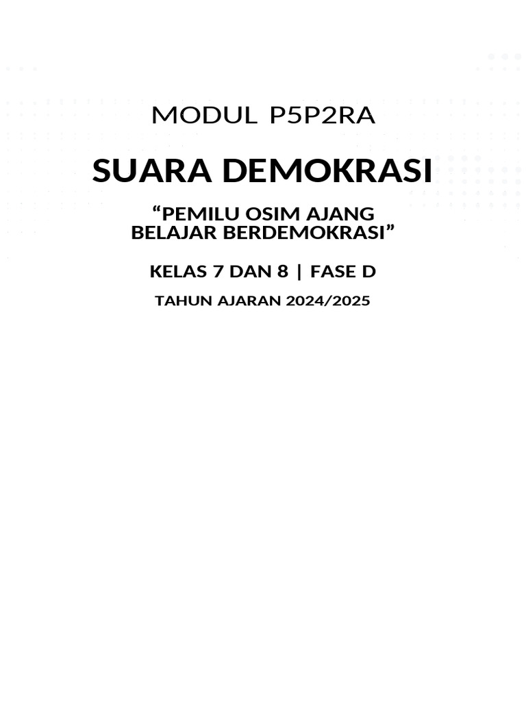 Contoh Modul Suara Demokrasi | PDF