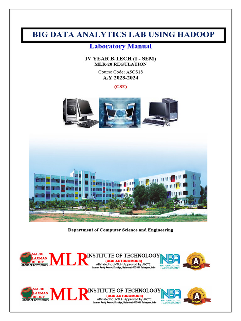 Big Data Analytics Lab Using Hadoop: Laboratory Manual | PDF