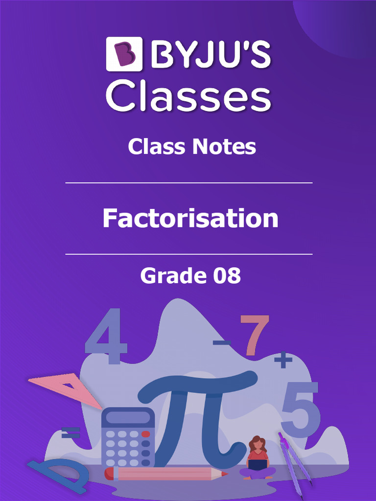 CBSE G+08 Factorisation Notes | PDF