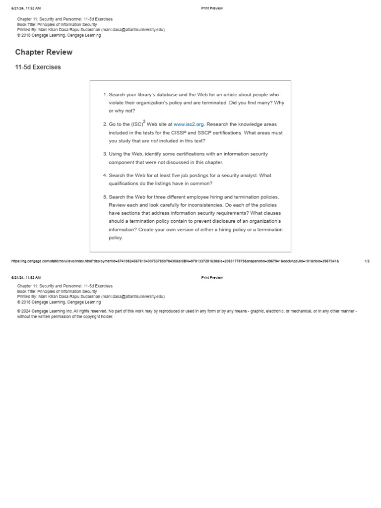 MindTap - Cengage Learning All Exercises | PDF
