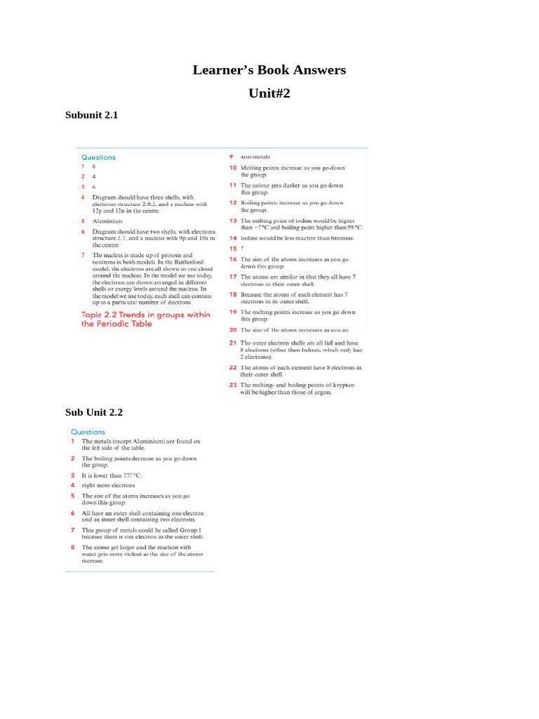 Grade 9 Learner's Book Answer | PDF | Home & Garden | Science & Mathematics