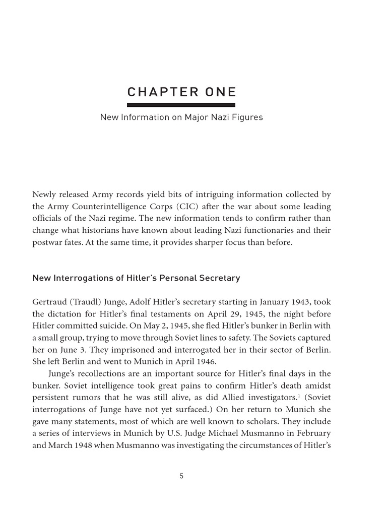 Chapter 1 - Hitlers Shadow. | PDF