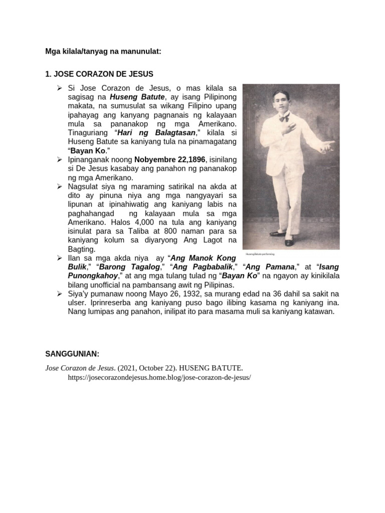 Jose Corazon de Jesus | PDF