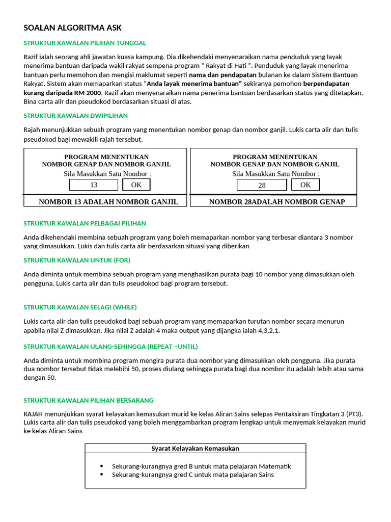 Soalan Algoritma Ask | PDF