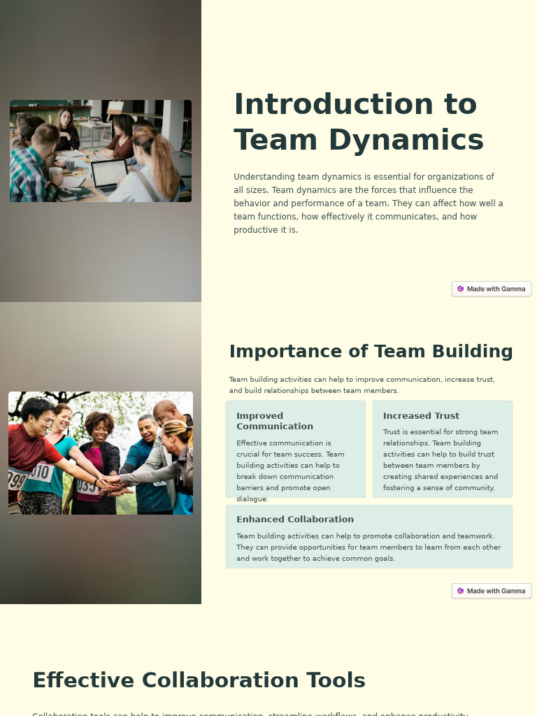 Introduction To Team Dynamics | PDF