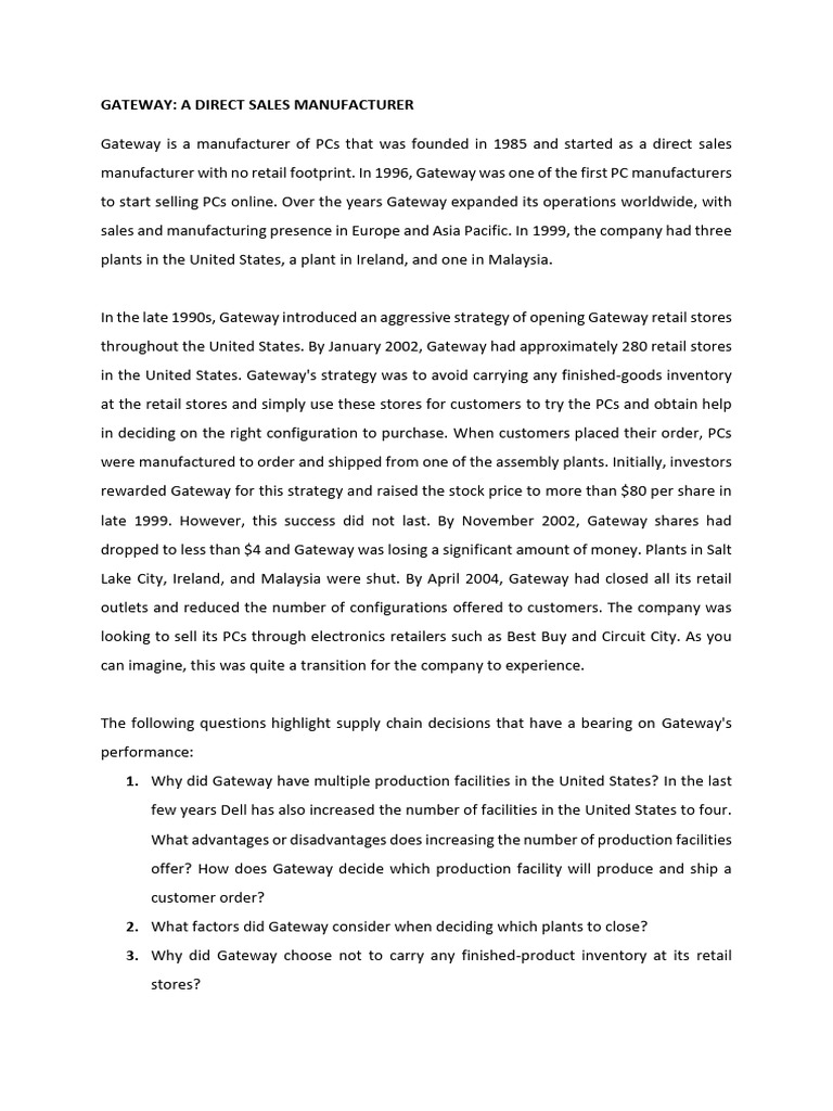 Supply Chain Cases | PDF