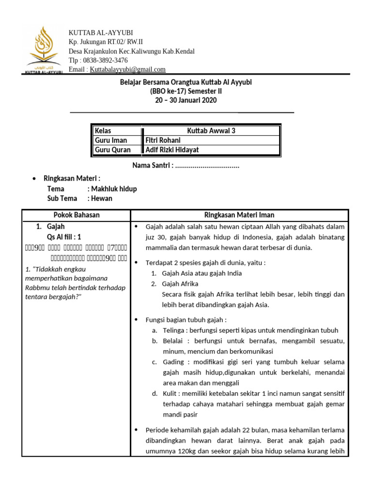Bbo 17 Hewan Dan Musim | PDF