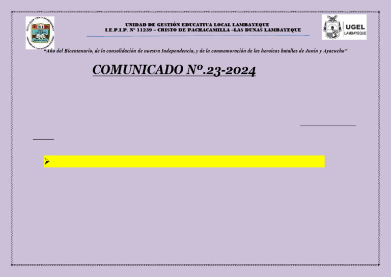 Comunicado .23 | PDF