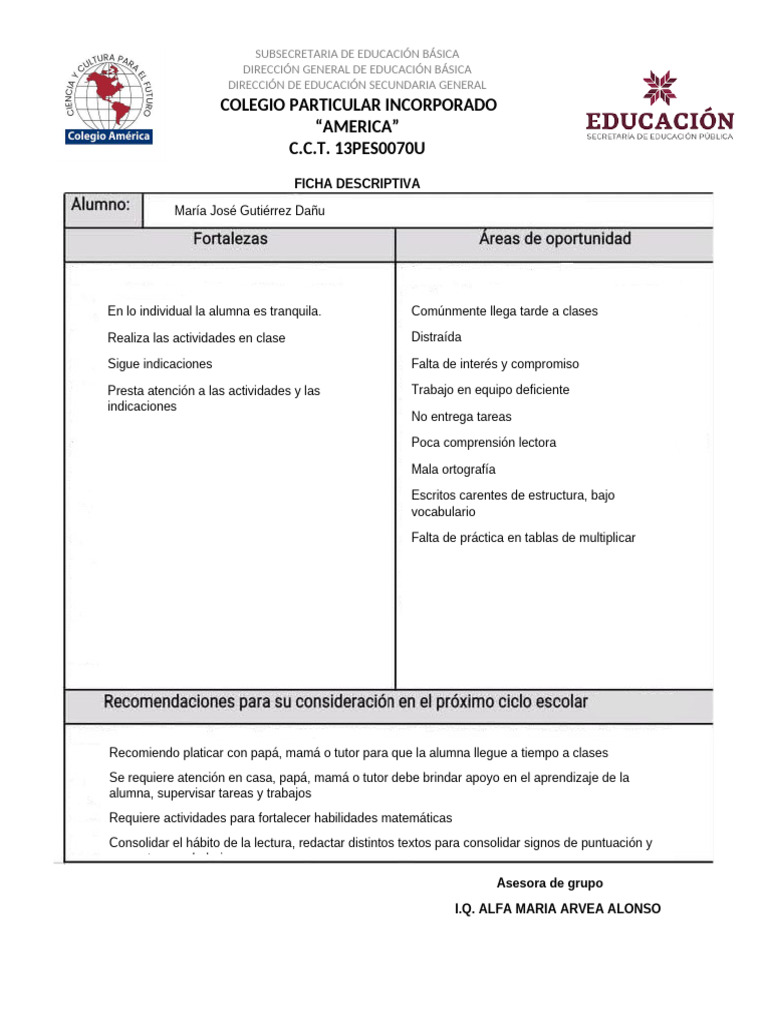 Ficha Descriptiva Majo | PDF