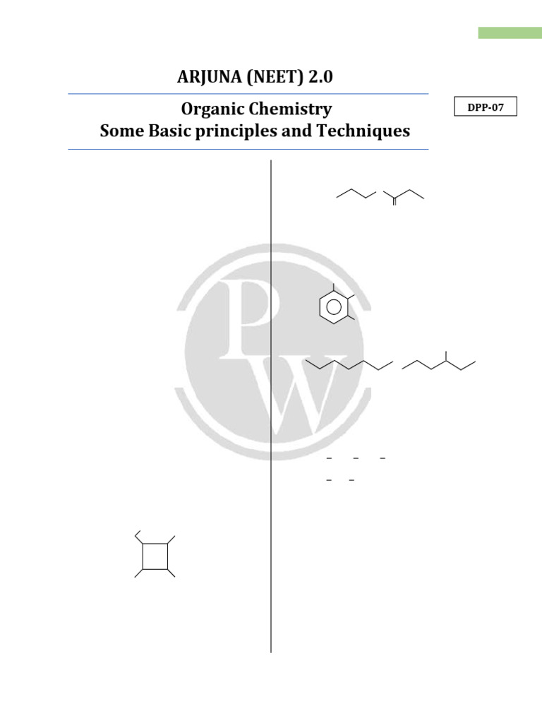 General Organic Chemistry - DPP-07 (Of Lecture-09) | PDF General Organic Chemistry - DPP-07 (Of Lecture-09) | PDF