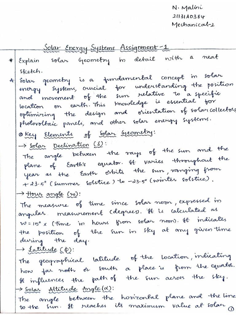 Solar Assignment | PDF