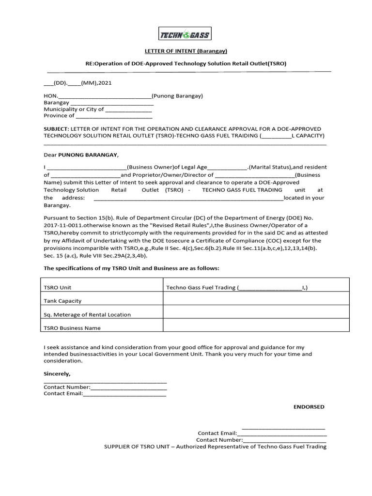 Letter of Intent 2023 PDF | PDF | Justice | Finance & Money Management