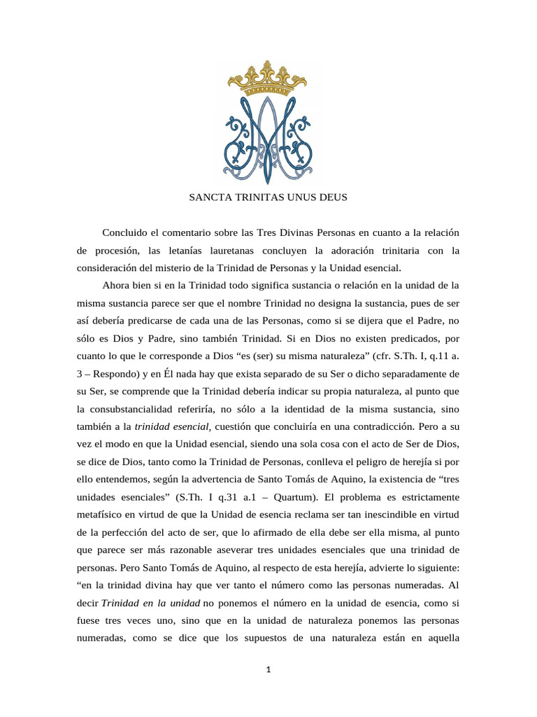 8.sancta Trinitas Unus Deus | PDF