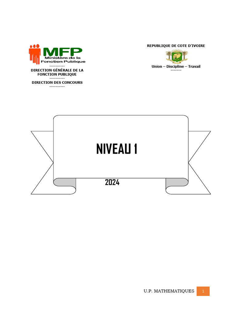 Support Cours Maths Niveau 1 - 2024 | PDF