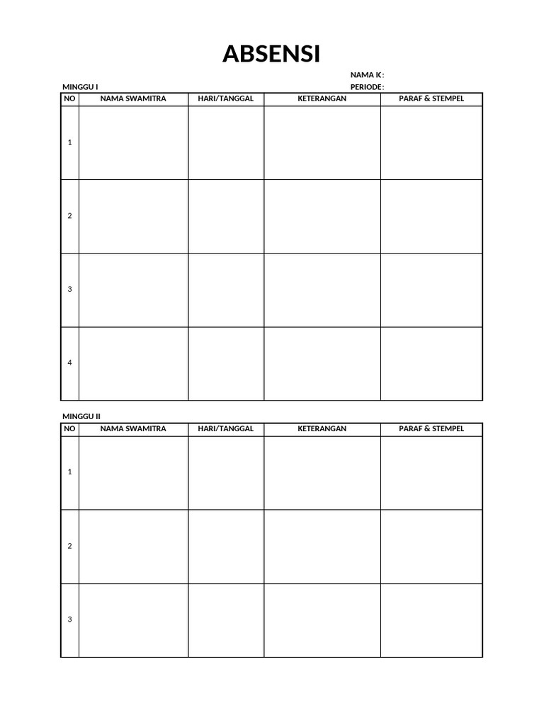 Form Absen | PDF