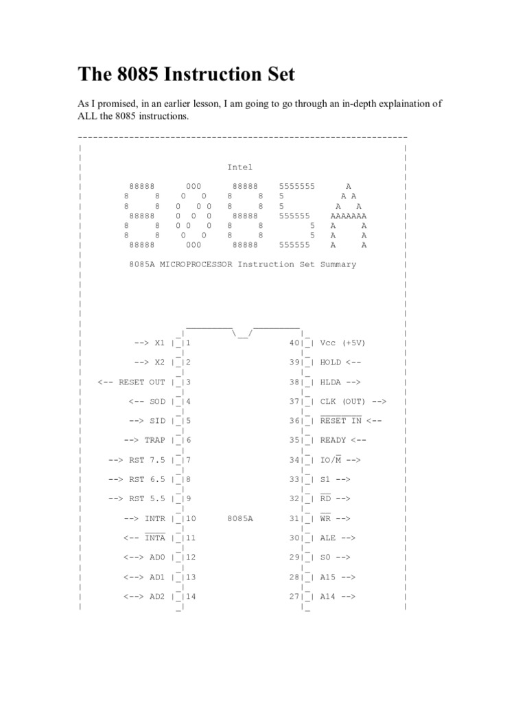 The 8085 Instruction Set | PDF | Instruction Set | Assembly Language The 8085 Instruction Set | PDF | Instruction Set | Assembly Language