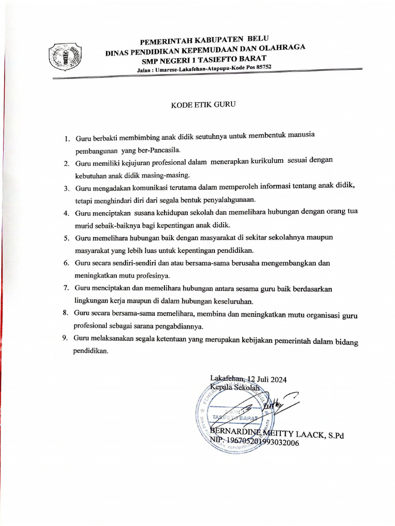 Kode Etik Guru | PDF
