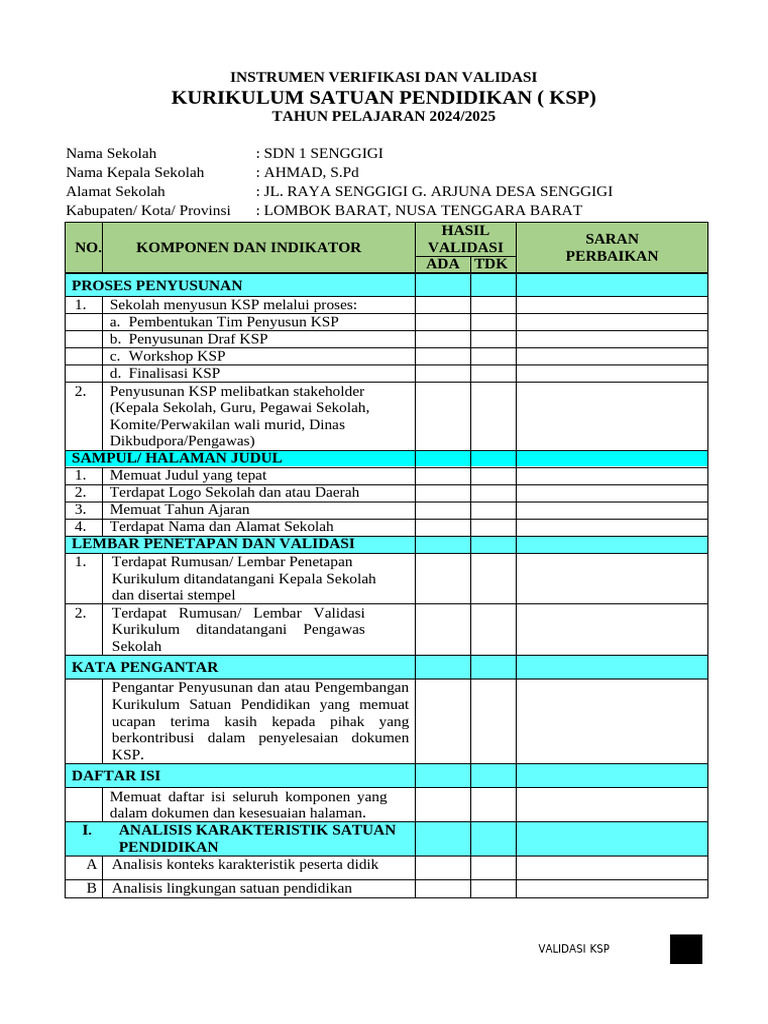 Verifikasi Dan Validasi KSP 2024 Ok | PDF
