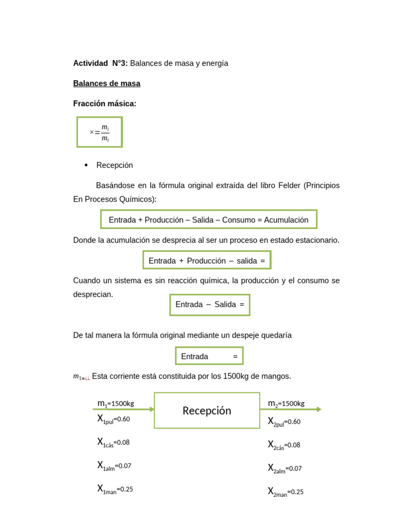 Balance de Masa | PDF