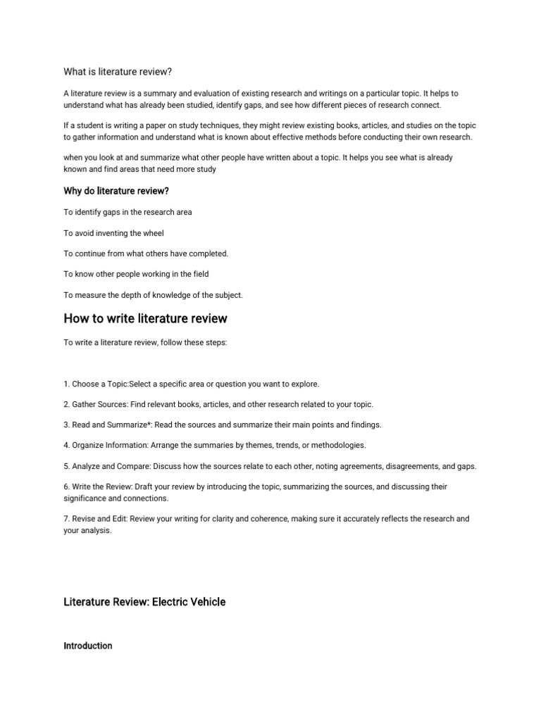 Literature Review Example | PDF