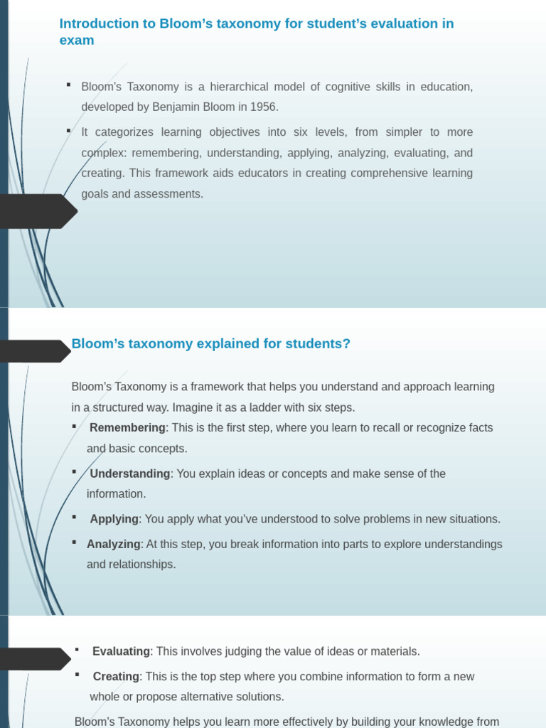 Blooms Taxonomy | PDF | Knowledge | Concept