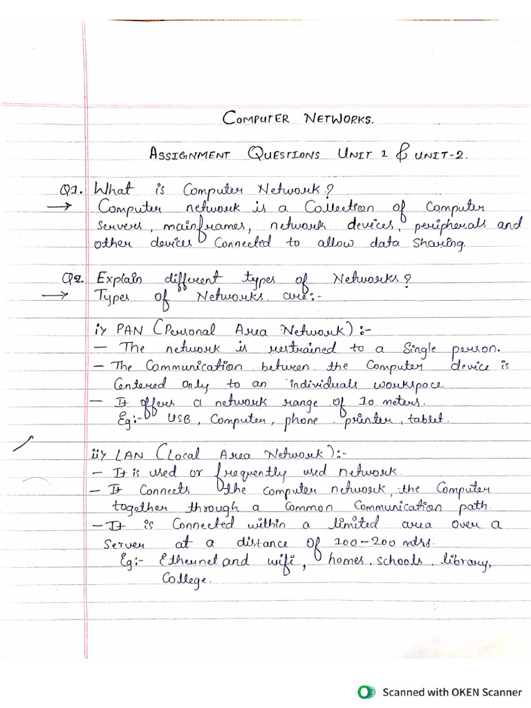 CCN Assignment 01 U1&U2 | PDF