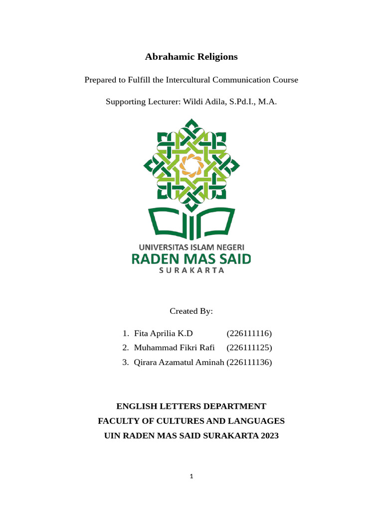 Abrahamic Religions Group 7 | PDF