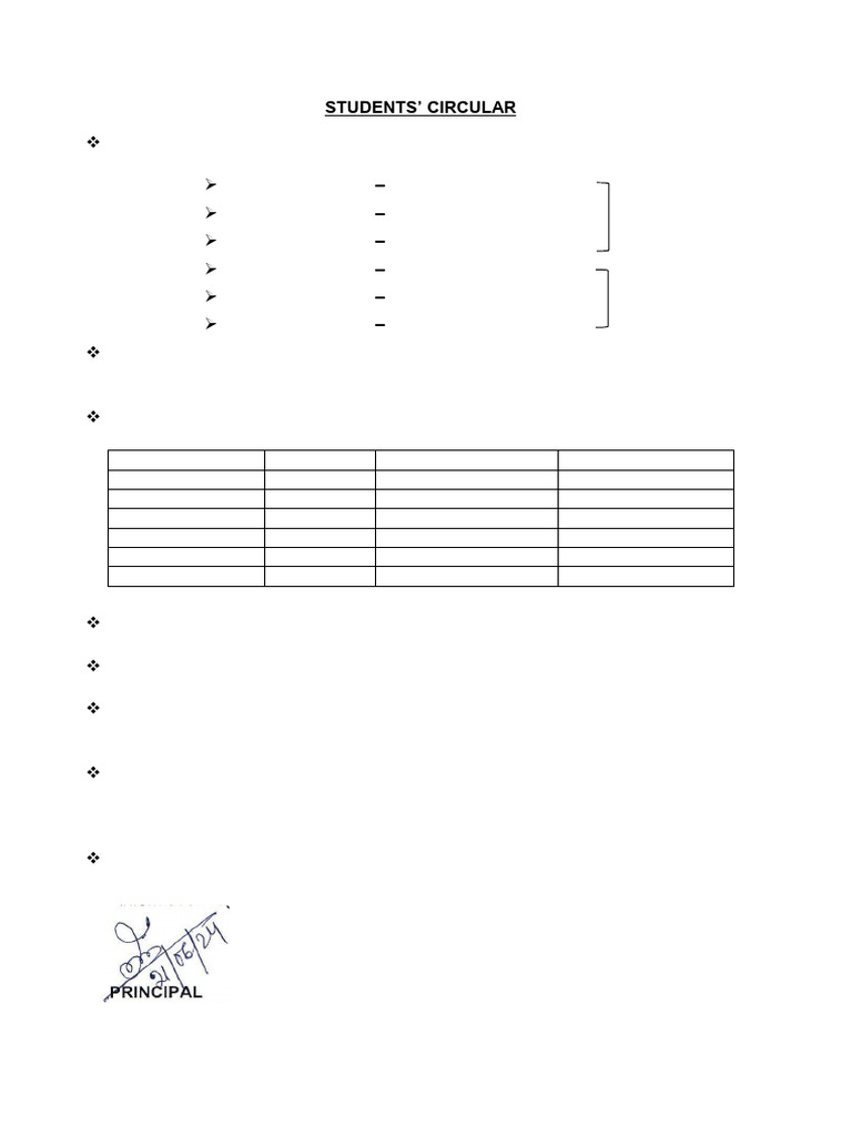 Students' Circular 1247 - School Timing W.E.F. 22 June 2024 | PDF