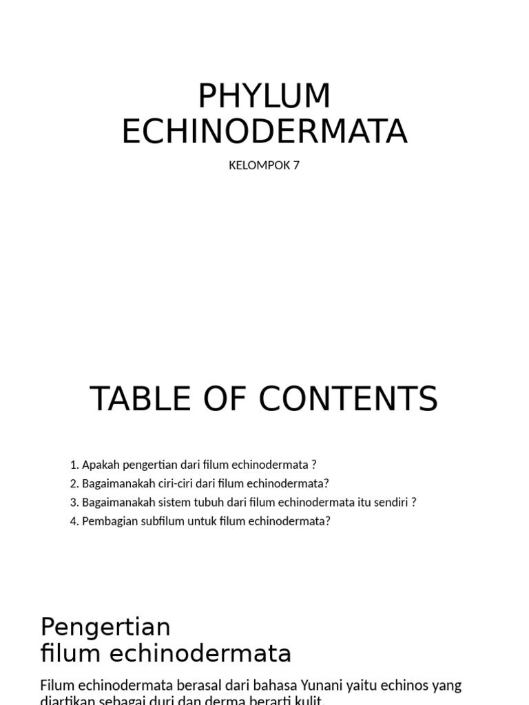 Phylum Echinodermata | PDF