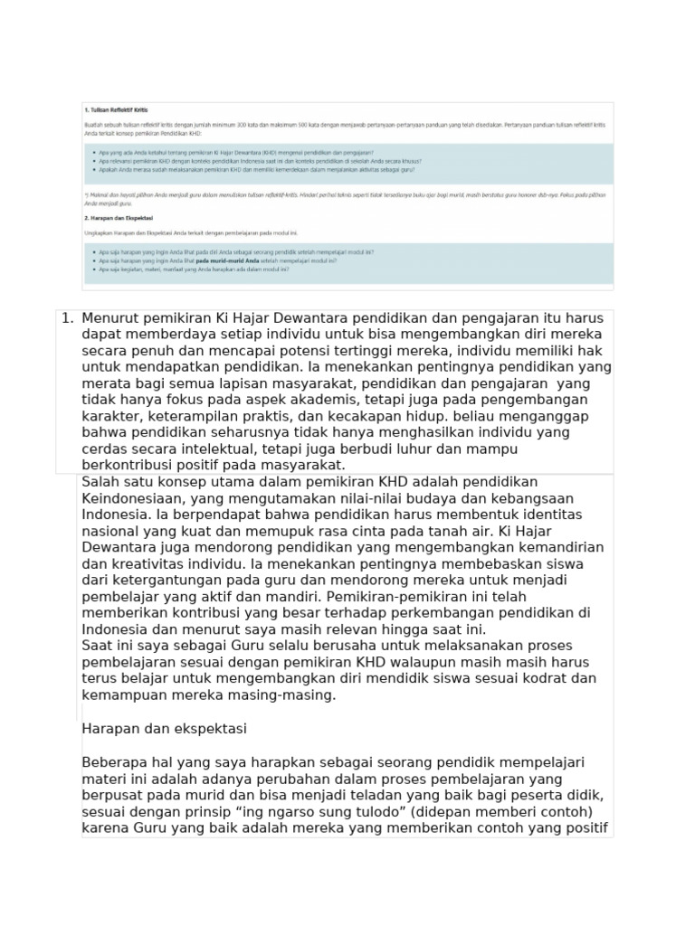 Modul 1 Pendidikan Guru Penggerak Filosofi KHD | PDF