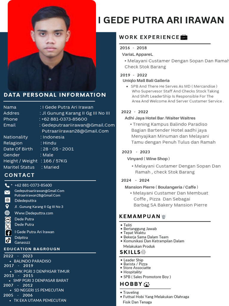 Minimalist Modern Professional CV Resume PDF | PDF