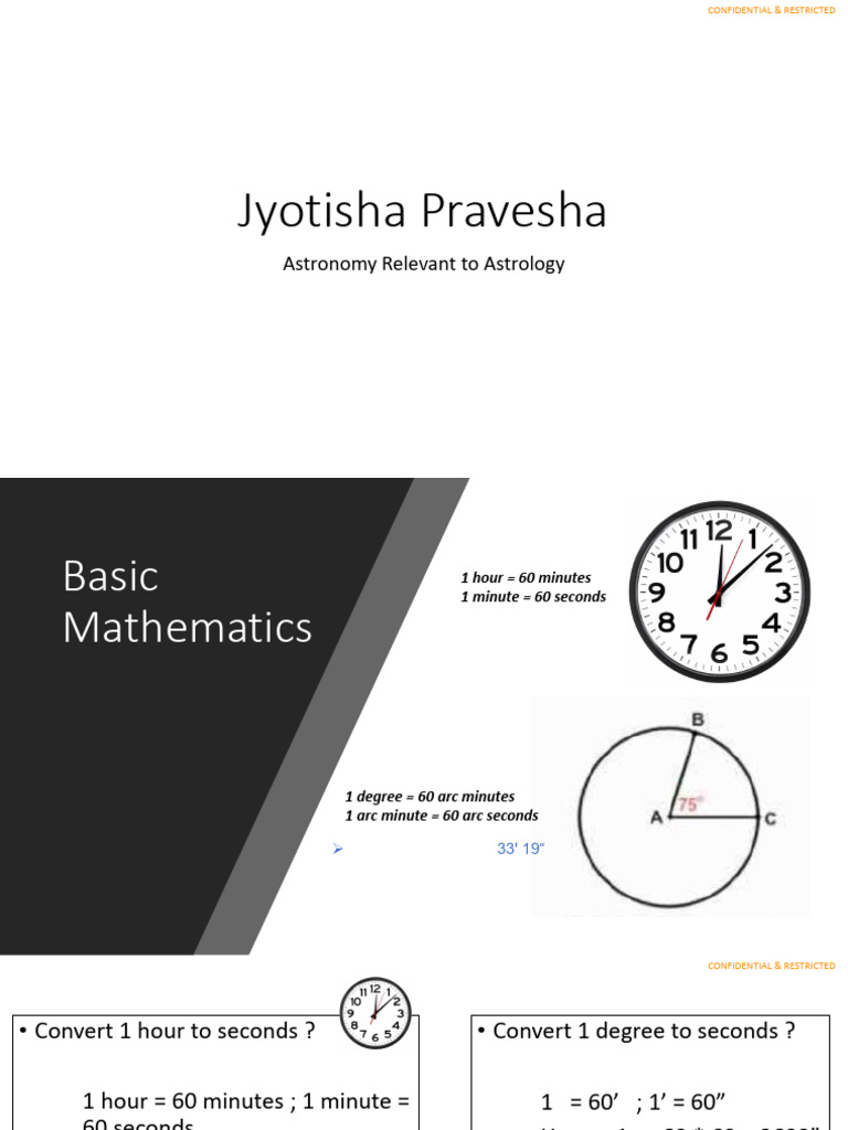 3.astronomy Class - Basic Mathematics | PDF | Hindu Astrology | Astrology